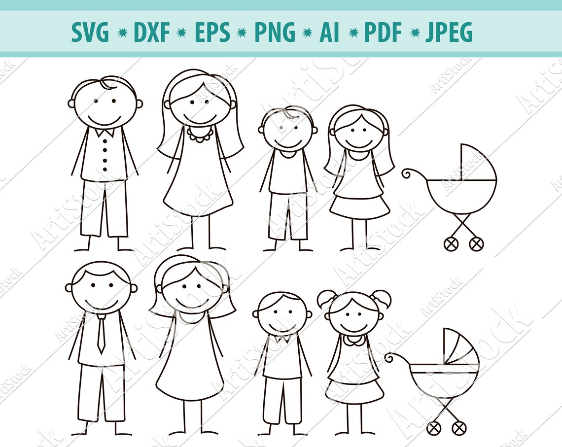 Stick Family Svg Bundle, Stick Family Cut Files, Stick Family Clipart ...