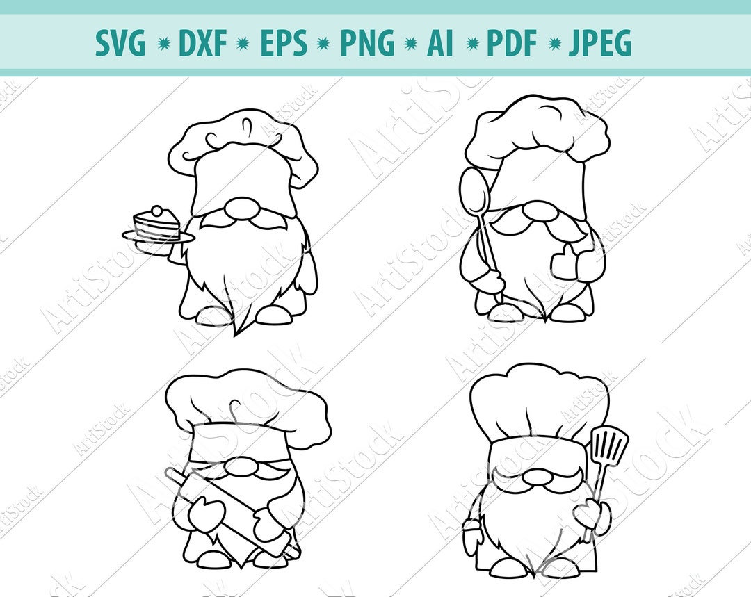 Cooking Gnome Svg, Chef Gnome Svg, Gnomes Cooks SVG, Gnomes Svg ...