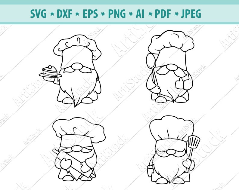 Cooking Gnome Svg Chef Gnome Svg Gnomes Cooks SVG Gnomes - Etsy