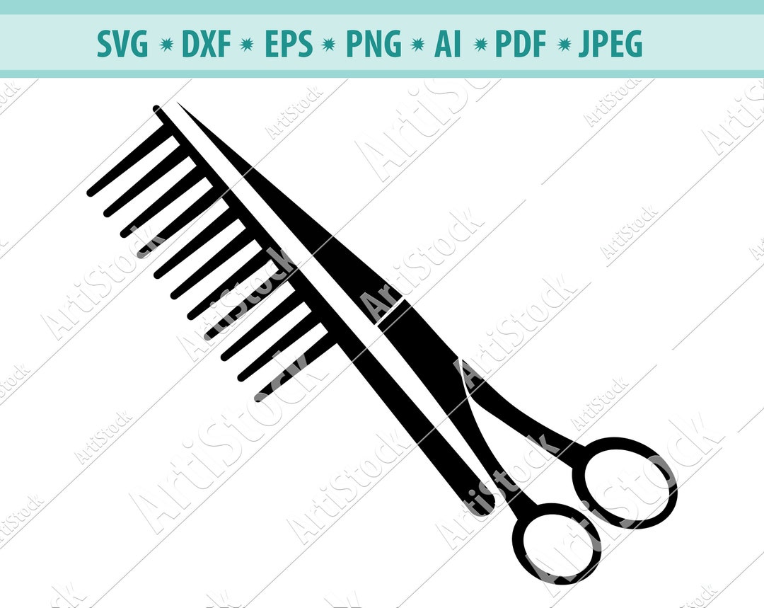 Hair Salon Accessories Barber Scissors Stylish Barbershop Fashion .SVG ...