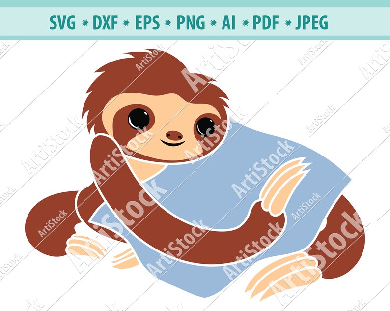 Sloth Animal Lazy Svg Cute Sloths Clipart Sleeping Svg - Etsy