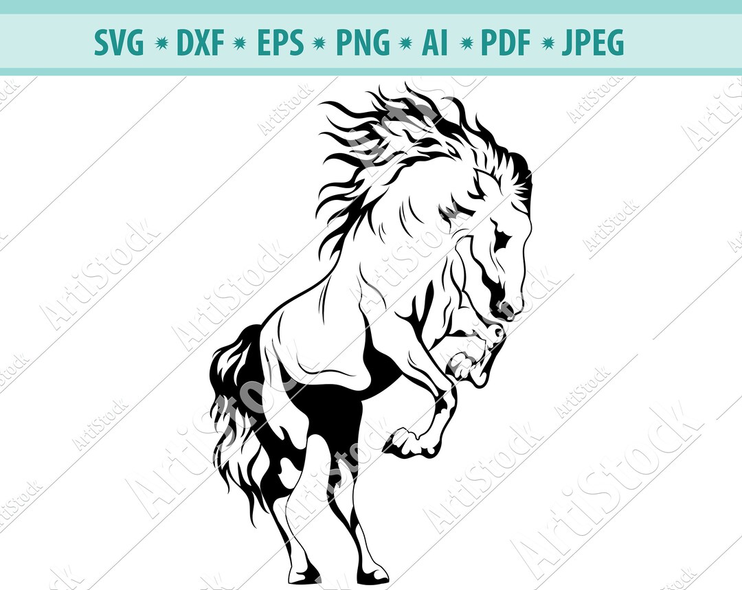 HORSE SVG, MUSTANG Svg, Rearing Horse Svg, Horse Silhouette, Horse Cut ...