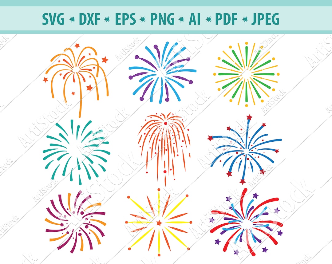 Fireworks Svg, Fireworks Clipart, Fireworks Cricut, 4th of July ...