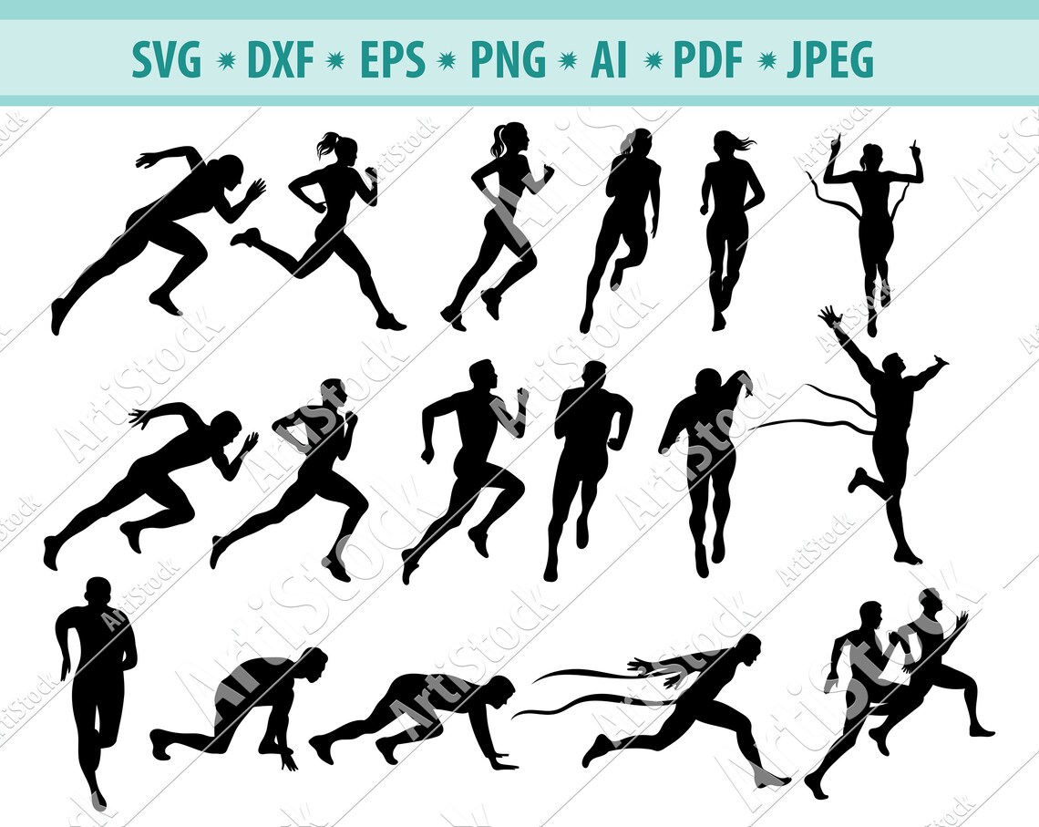 Runners Svg File Running Svg Running Clipart Run Svg - Etsy