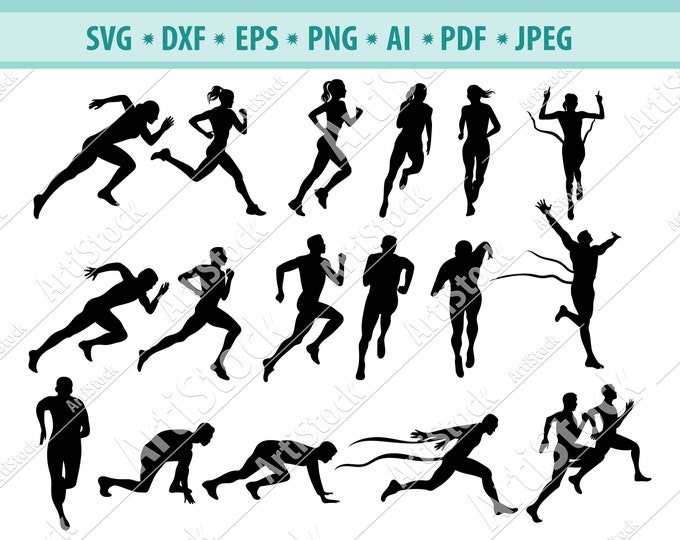 Runners Svg File Running Svg Running Clipart Run Svg - Etsy