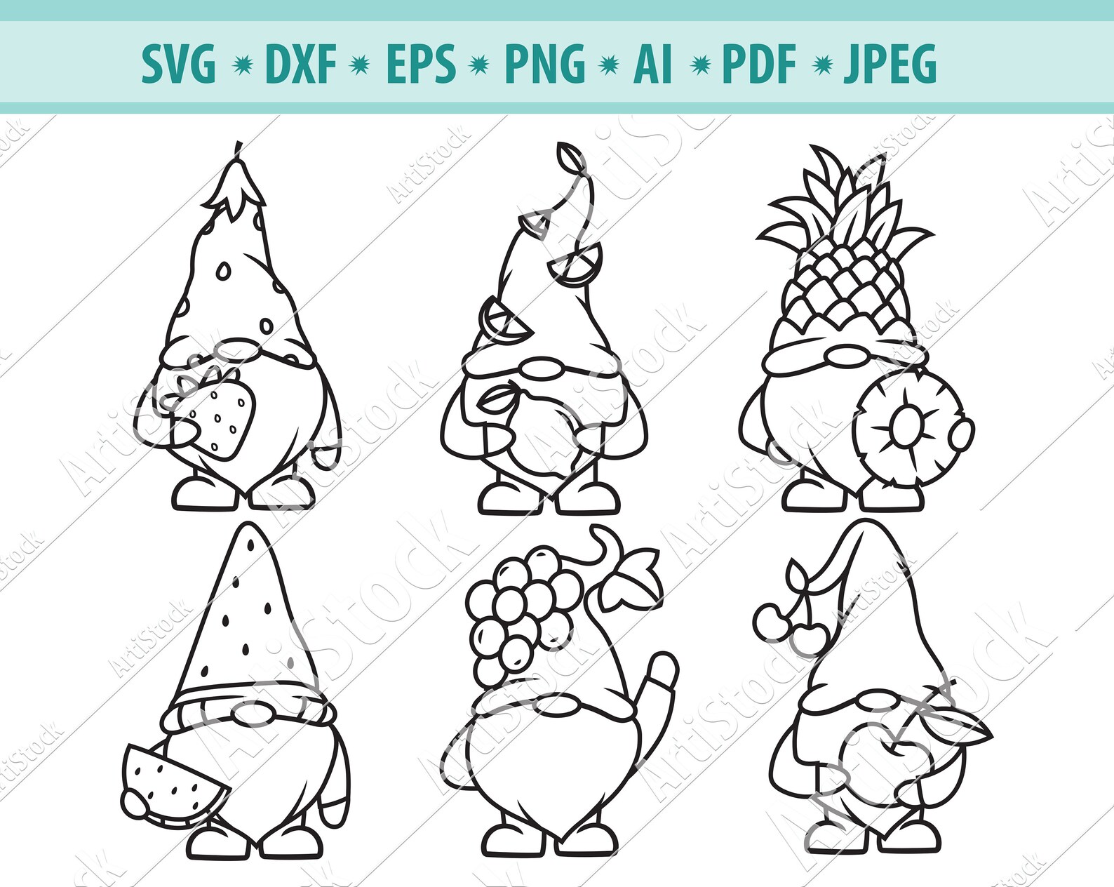 Fruits Gnome SVG Summer Gnome Svg Gnomes With Berry Hat Svg - Etsy
