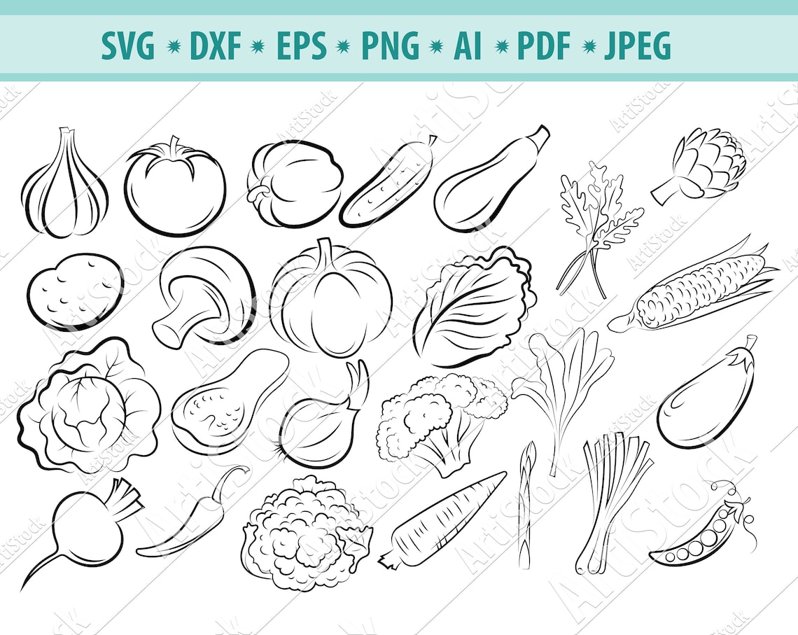 Vegetables SVG Bundle Vegetables SVG Clipart Vegetables Cut - Etsy