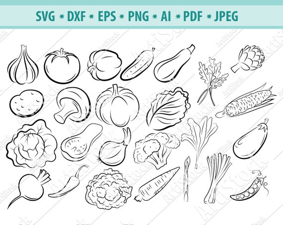 Vegetables SVG Bundle Vegetables SVG Clipart Vegetables Cut - Etsy