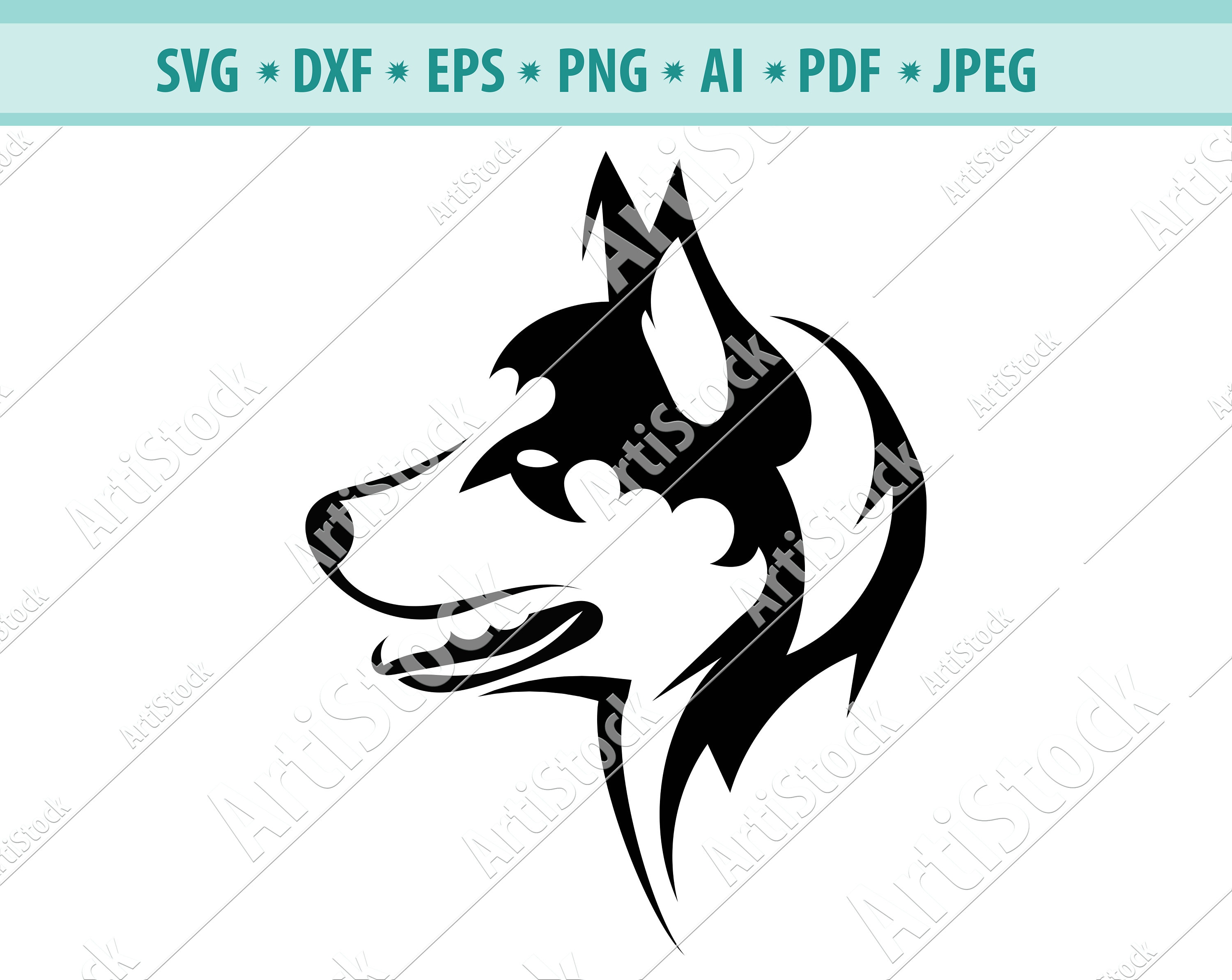 Husky SVG Dog SVG Cut File Use With Silhouette Studio - Etsy