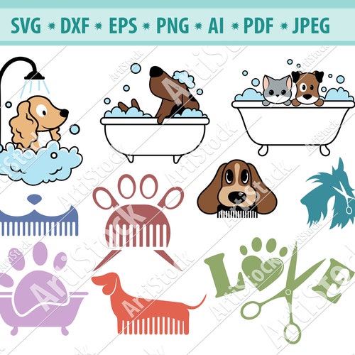 Dog Grooming Tools SVG Pet Grooming Pet Supplies Dog - Etsy Israel