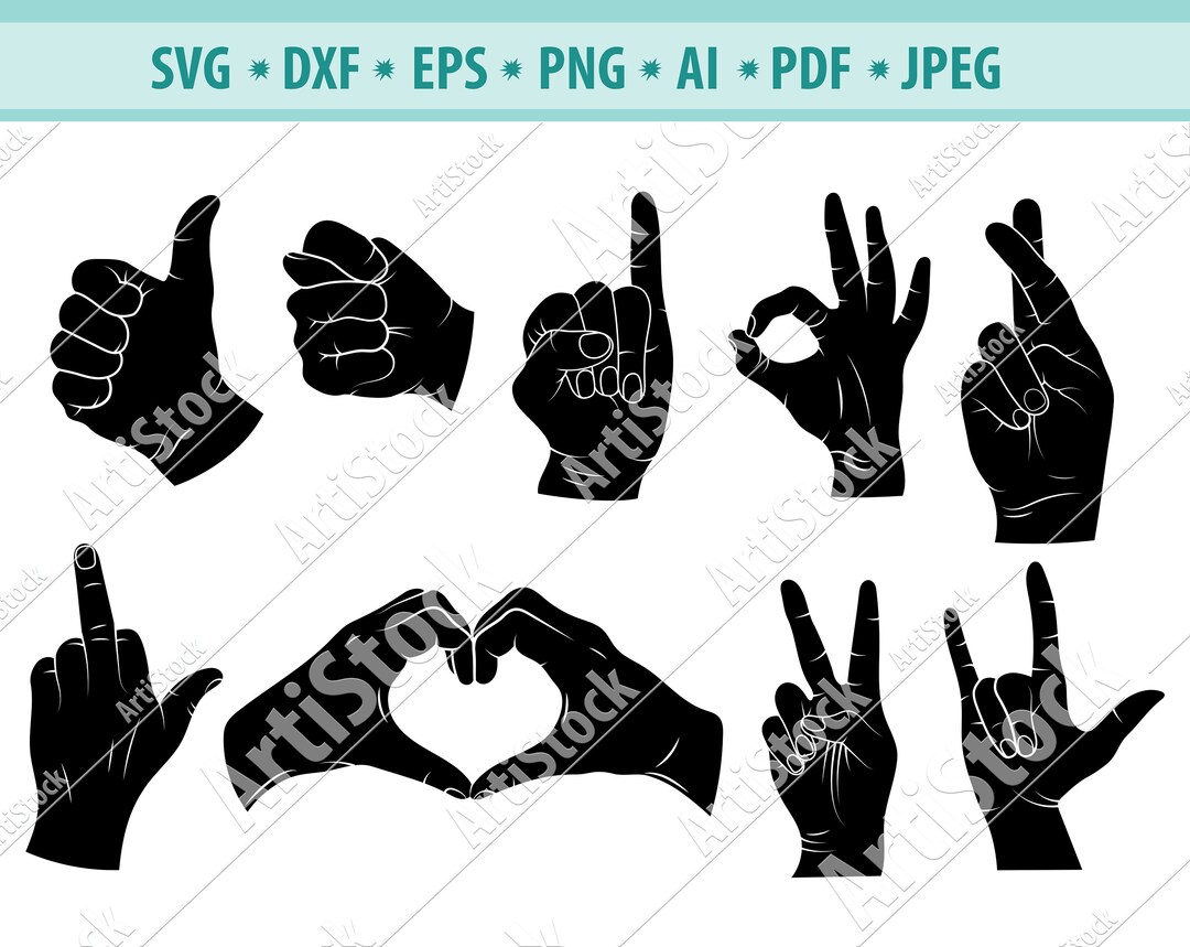 Hand Gestures Svg, Hand Sign Svg, Peace Sign Svg, Love Sign Svg, Heart ...