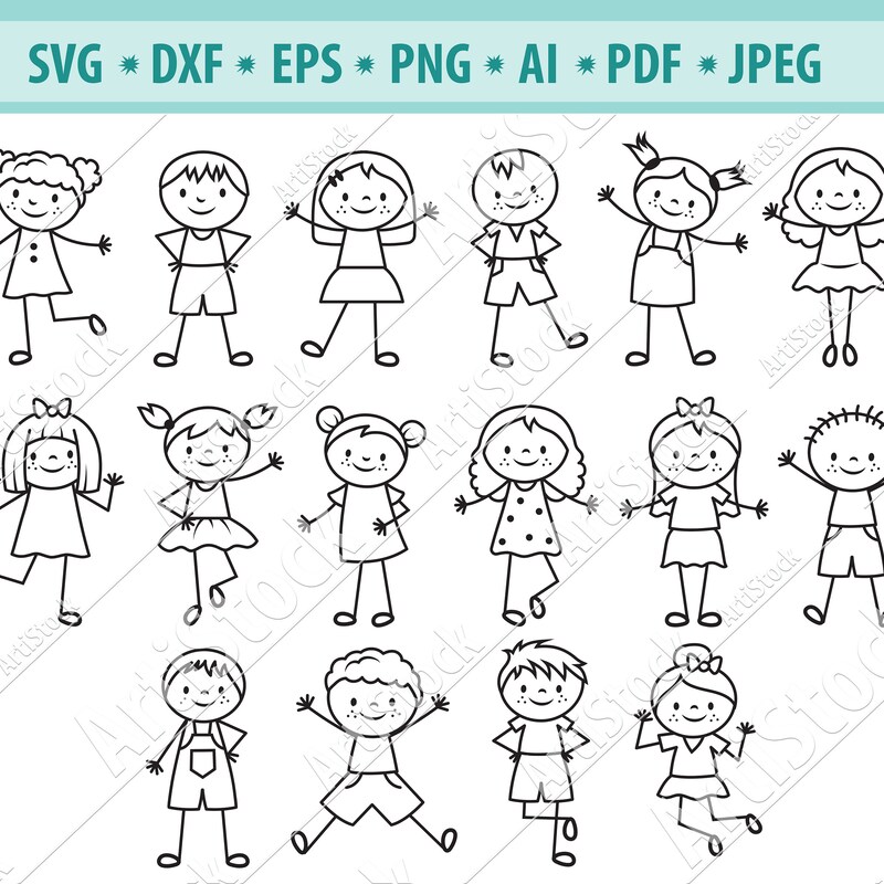 Anime Girl Stick Figures - Etsy