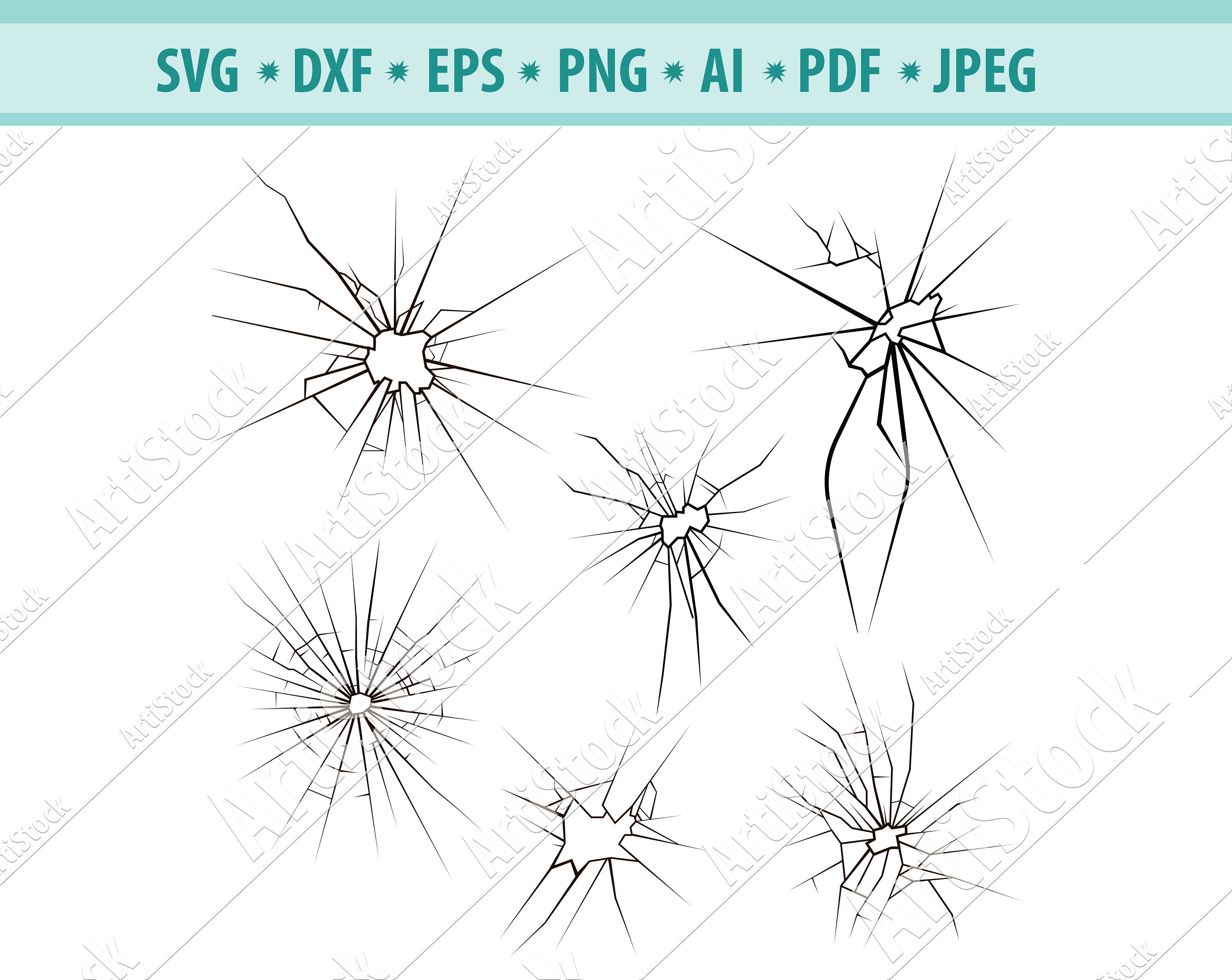 Cricut File Cut File Shattered Glass svg grunge Broken glass svg Broken ...