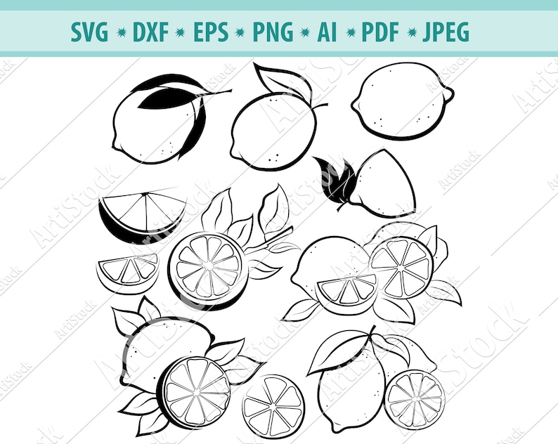 Lemon SVG Lemon Citrus Citrus Outline Fruit SVG Lemon - Etsy