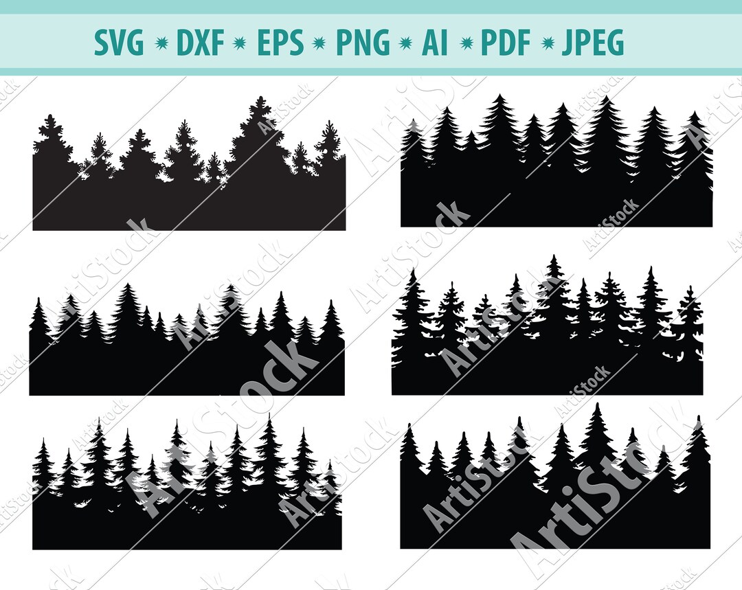 Forest Svg File, Spruce Forest Svg, Nature Svg, Forest Clipart, Forest ...