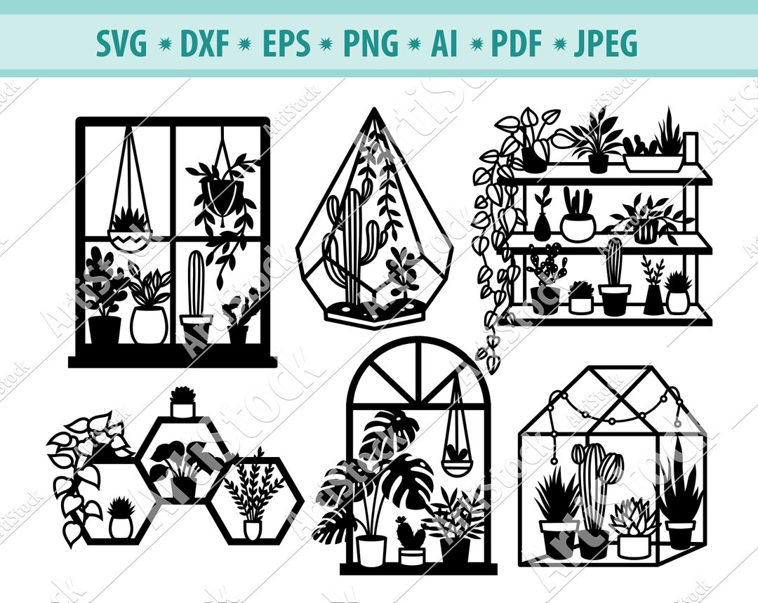Plants SVG, Potted Plants Svg, Houseplants Svg, Garden Plants Svg ...