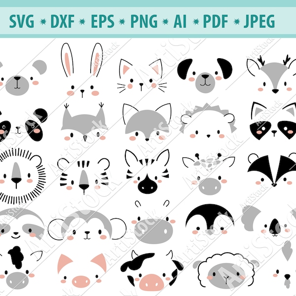 Animal Faces - Etsy