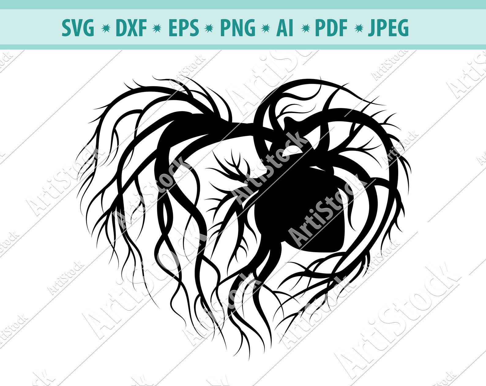 Heart SVG file Heart tree svg Tree Roots SVG Love tree Svg | Etsy