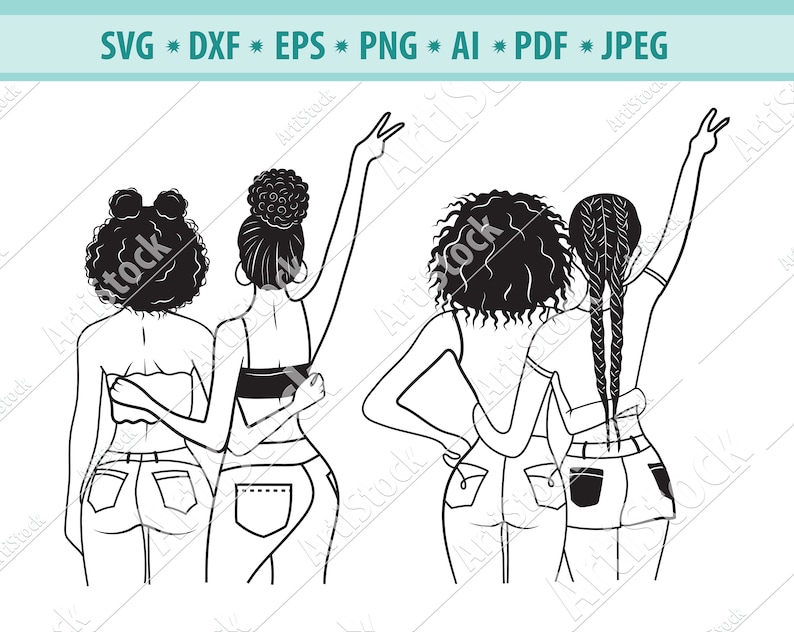Beste Freunde Svg, Afro Girl Beste Freundin Svg, Besties Svg, beste ...