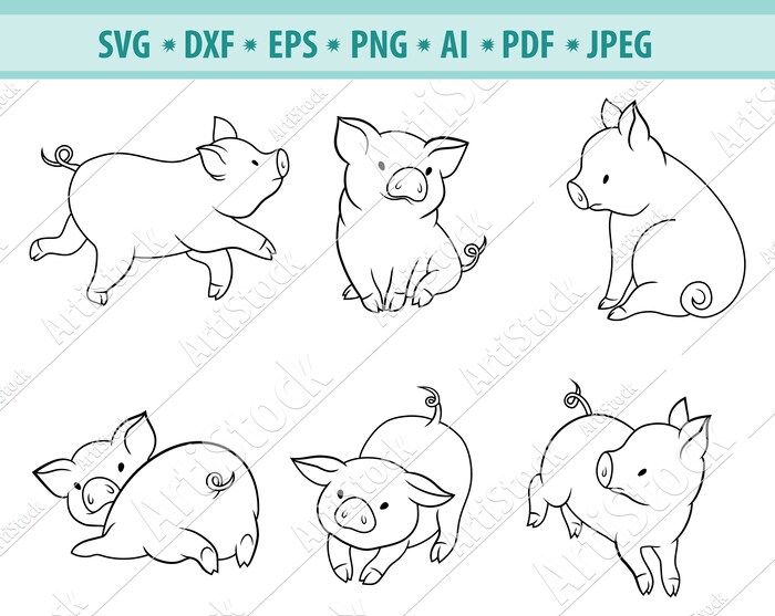 Pig Dxf Files - Etsy