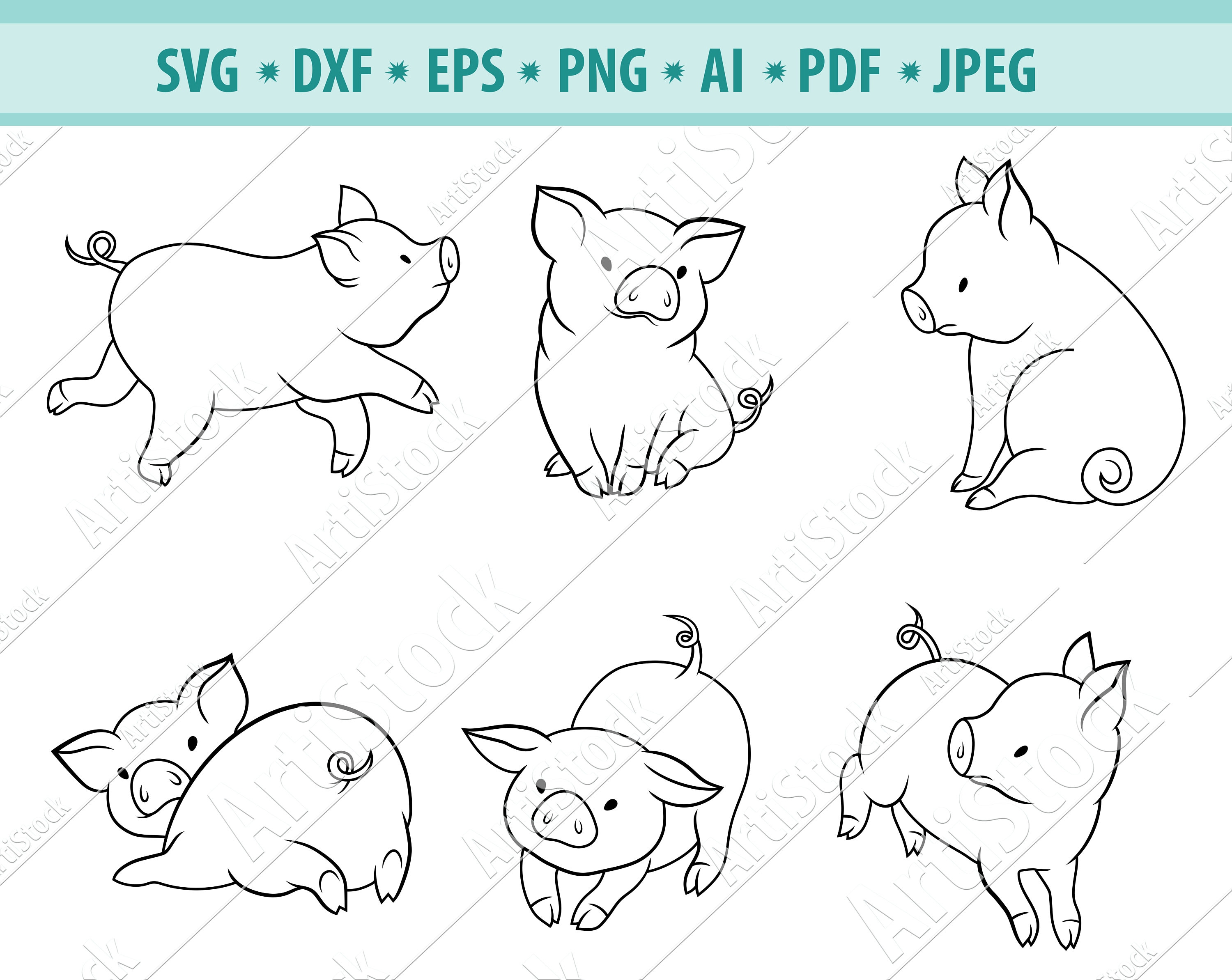 Pig SVG Pig Lover SVG Mini Pig Svg Cute Pig Svg Baby Pig | Etsy