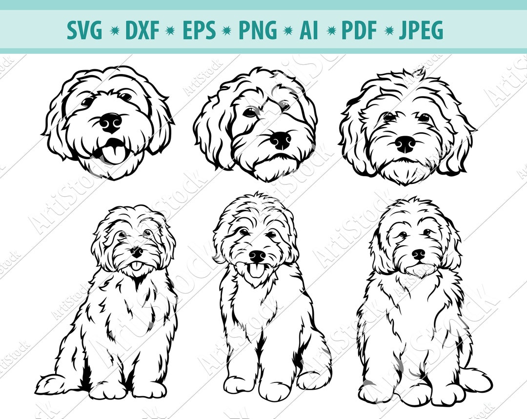 Goldendoodle SVG, Dog Silhouettes, Dogs SVG, Digital Cutting File ...