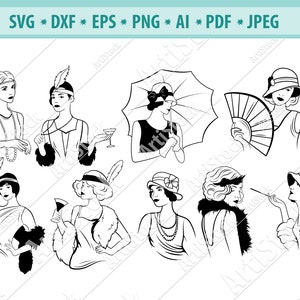 Vintage Lady Svg Art Deco Woman Svg Vintage Retro Design | Etsy