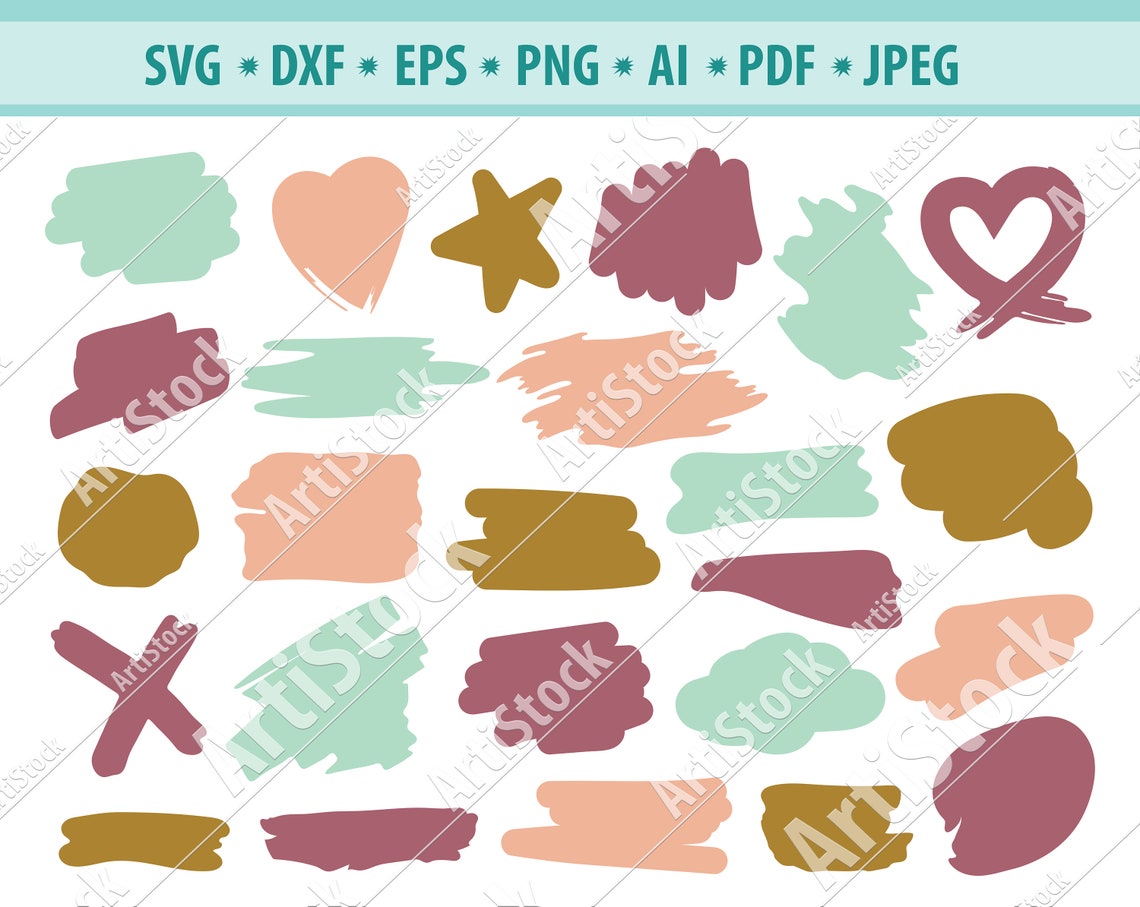 Brush Stroke SVG Bundle Acrylic Keychain SVG Paint Brush - Etsy