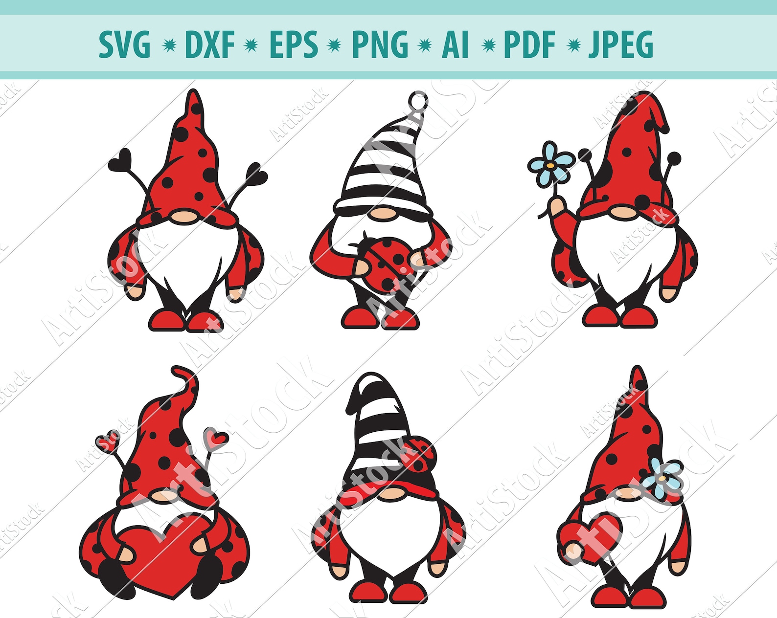 Ladybug Gnomes Svg Spring Gnome Svg Love Svg Gnome Clipart - Etsy
