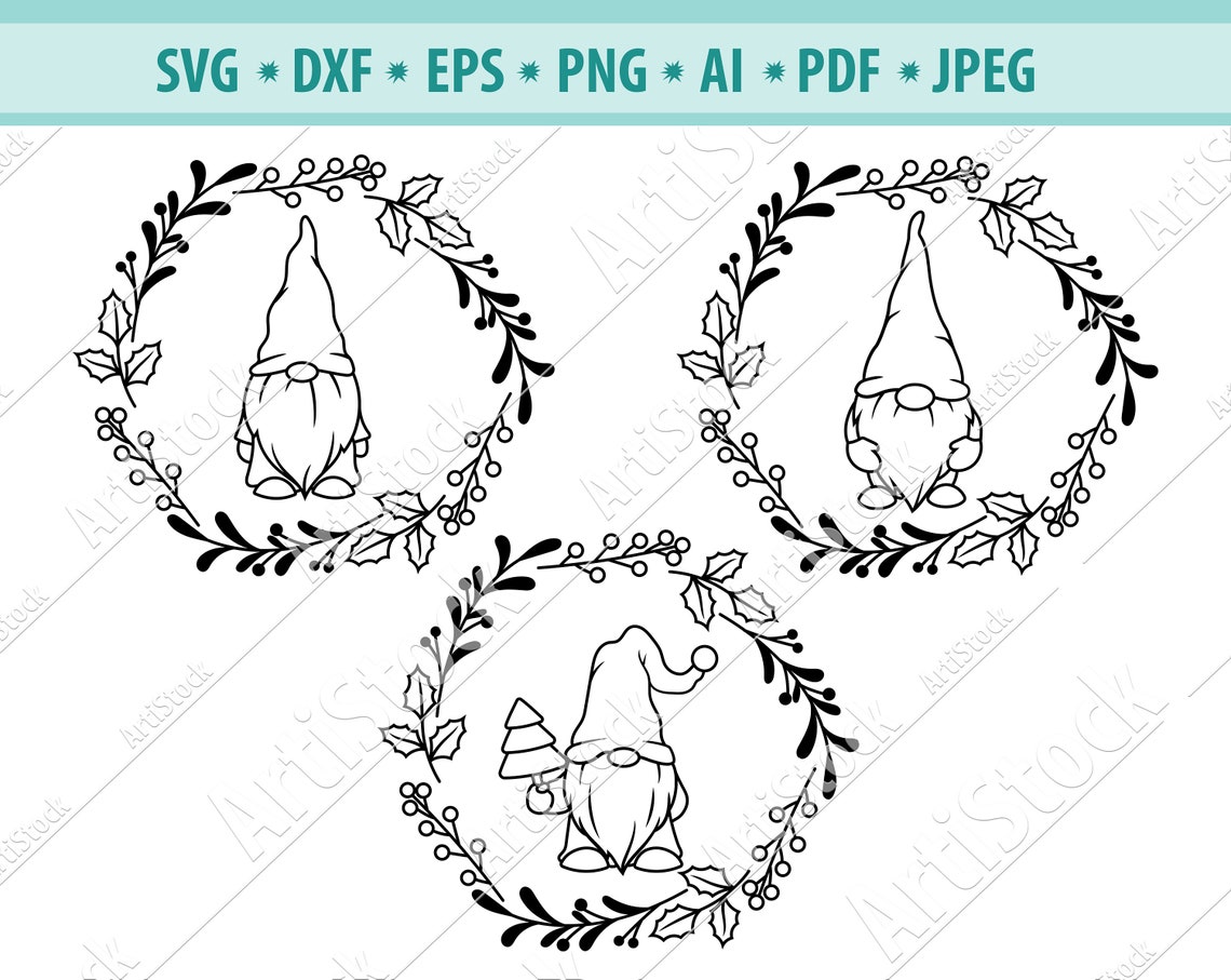 Gnome Frame Svg Cute Garden Gnome Svg Nordic Gnome Svg - Etsy