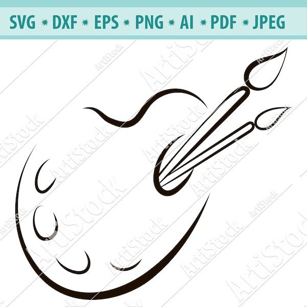 Paint Palette Svg - Etsy