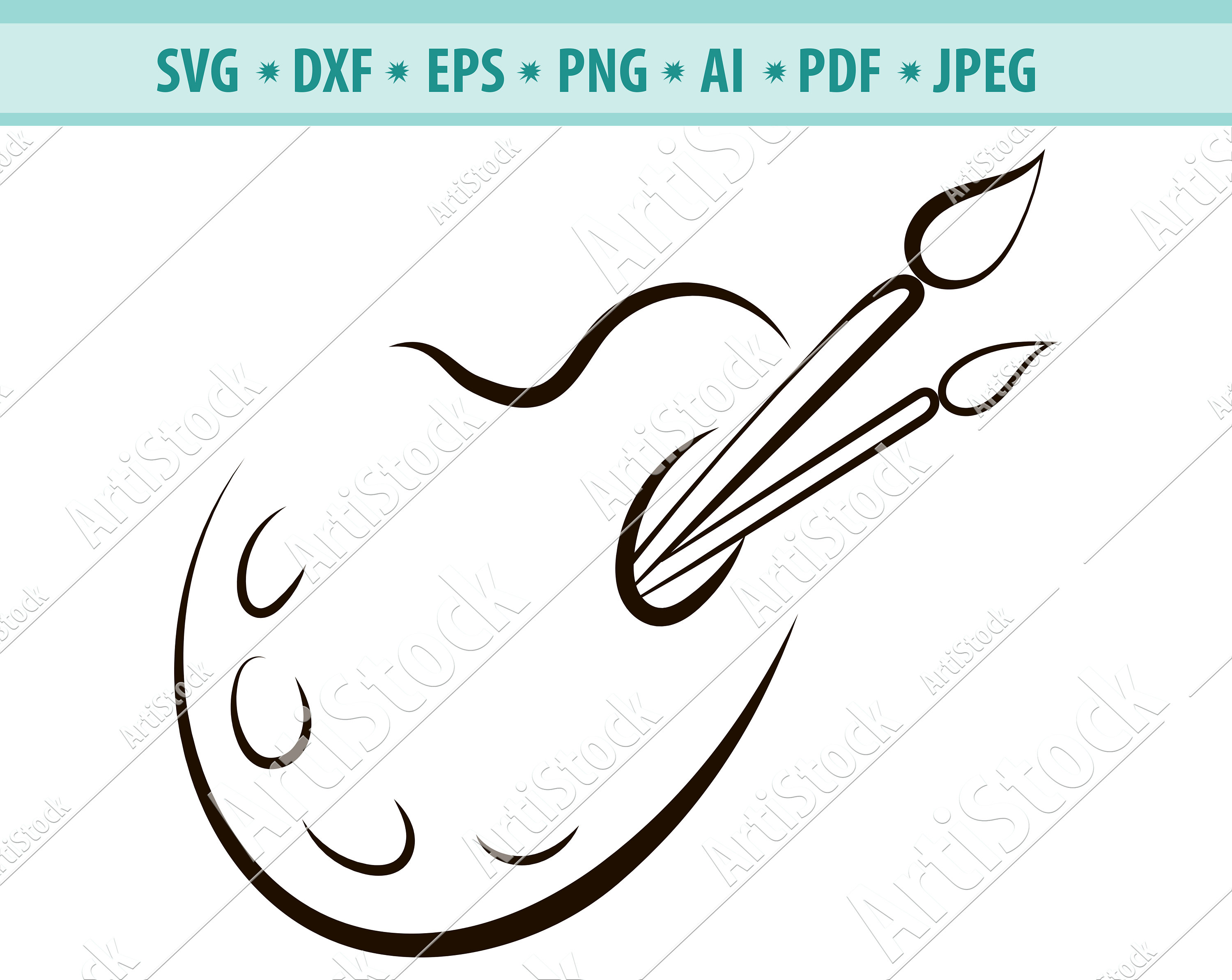 Artist Paint Palette SVG Paint Brush Artist Palette vinyl | Etsy