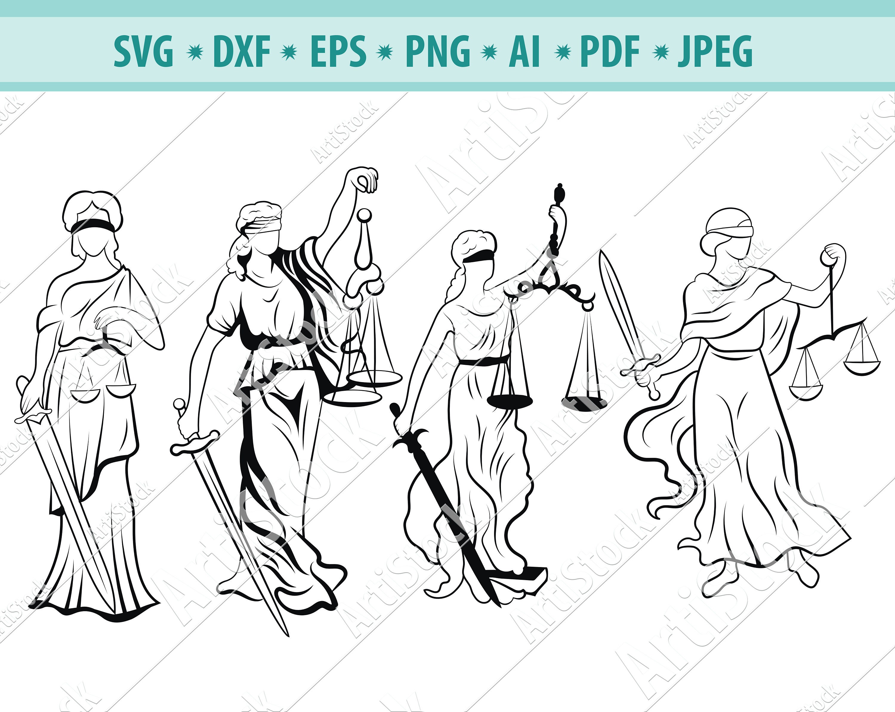Themis Greek Goddess SVG, Themis SVG, Lady Justice Svg, Justice Symbol ...