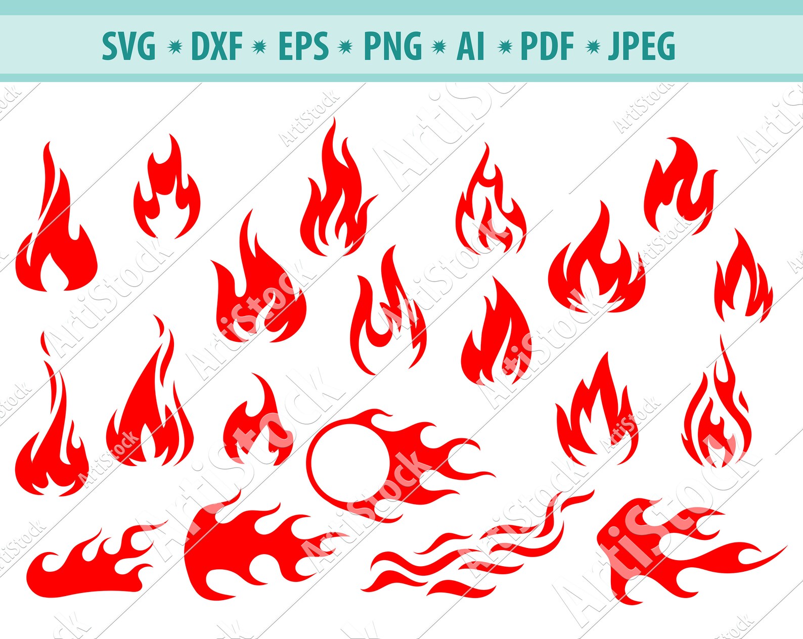 Fire SVG, Flames SVG, Fire Cricut, Fire Dxf, Flames Cutting File for ...