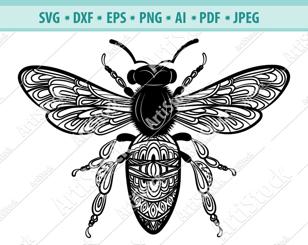Bee Mandala Svg, Bee Svg Files, Bee Clipart, Bee Cut Files, Bee Decal ...