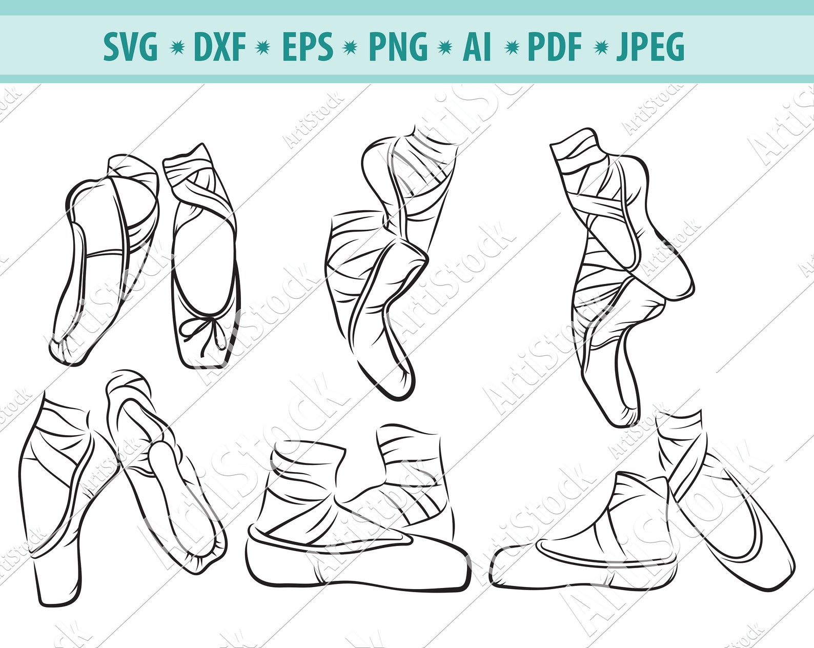 Ballet Shoes SVG, Ballerina Svg, Ballet Dancer Svg, Ballet Shoe ...