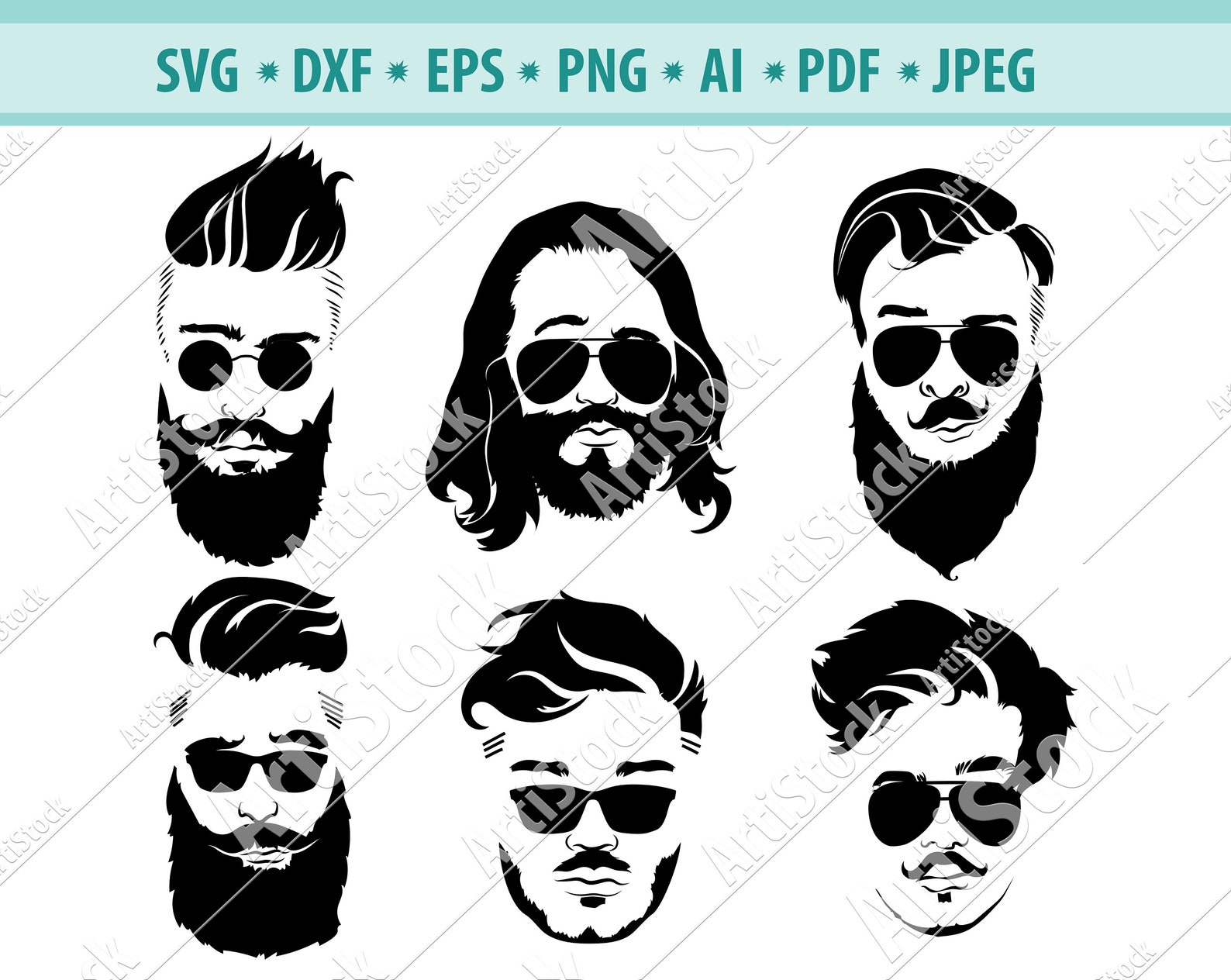 Beard Man SVG Beards Svg Beard Svg Beard Clipart Beard Man - Etsy