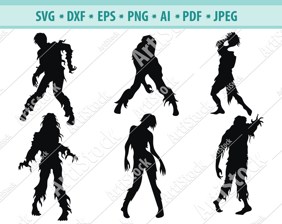 Zombie Bundle Svg,png,dxf, Halloween Zombie Clipart, Zombie Hand ...