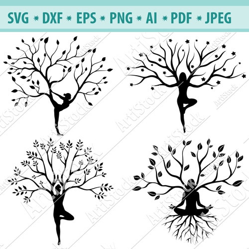 Yoga Tree SVG Bundle Meditation SVG Yoga Clipart Chakra - Etsy Canada