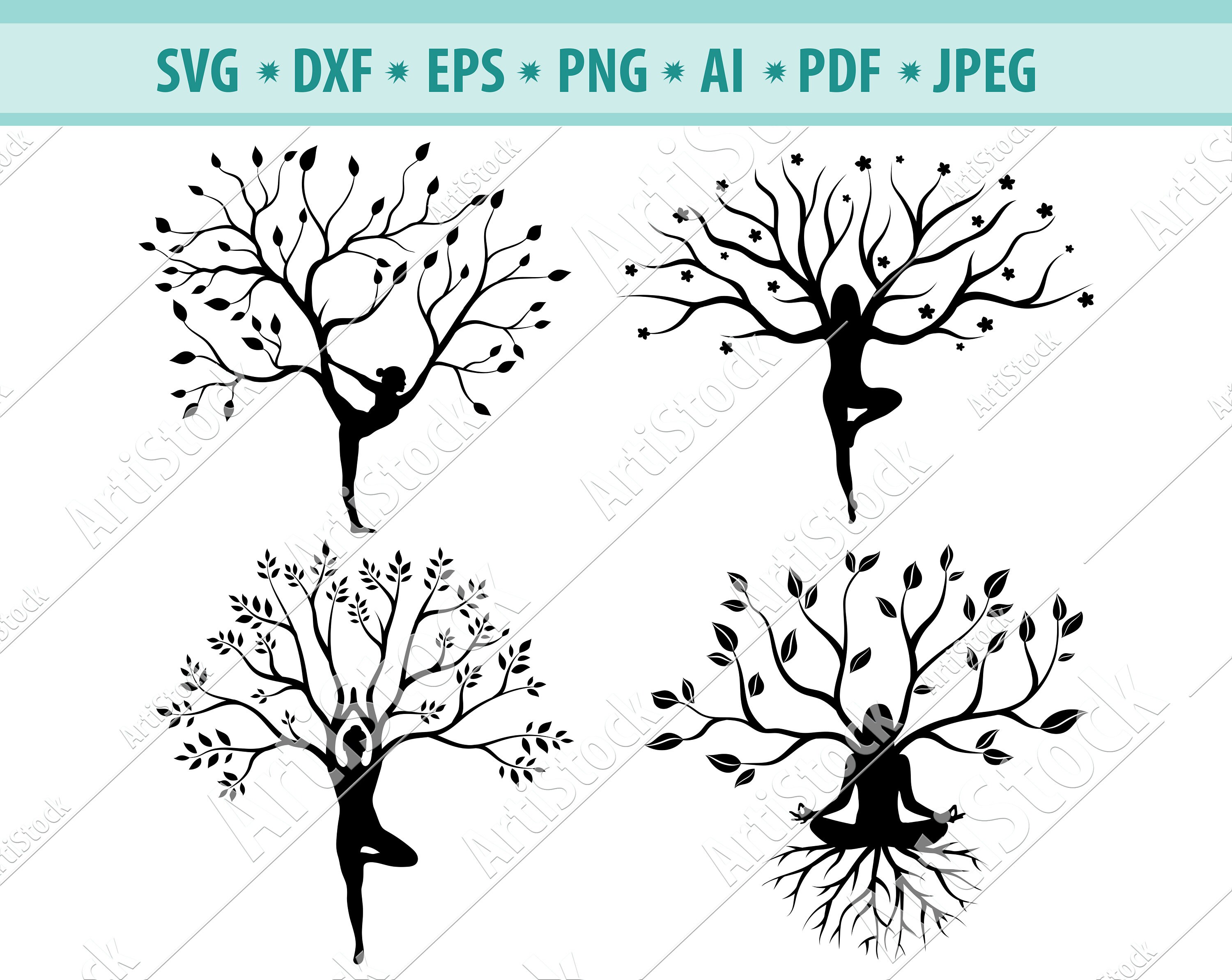 Yoga Tree Svg Meditation Svg Tree of Life Svg Yoga SVG | Etsy