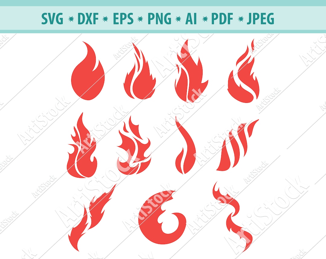 Fire SVG, Flames SVG, Fire Cricut, Fire Dxf, Flames Cutting File for ...