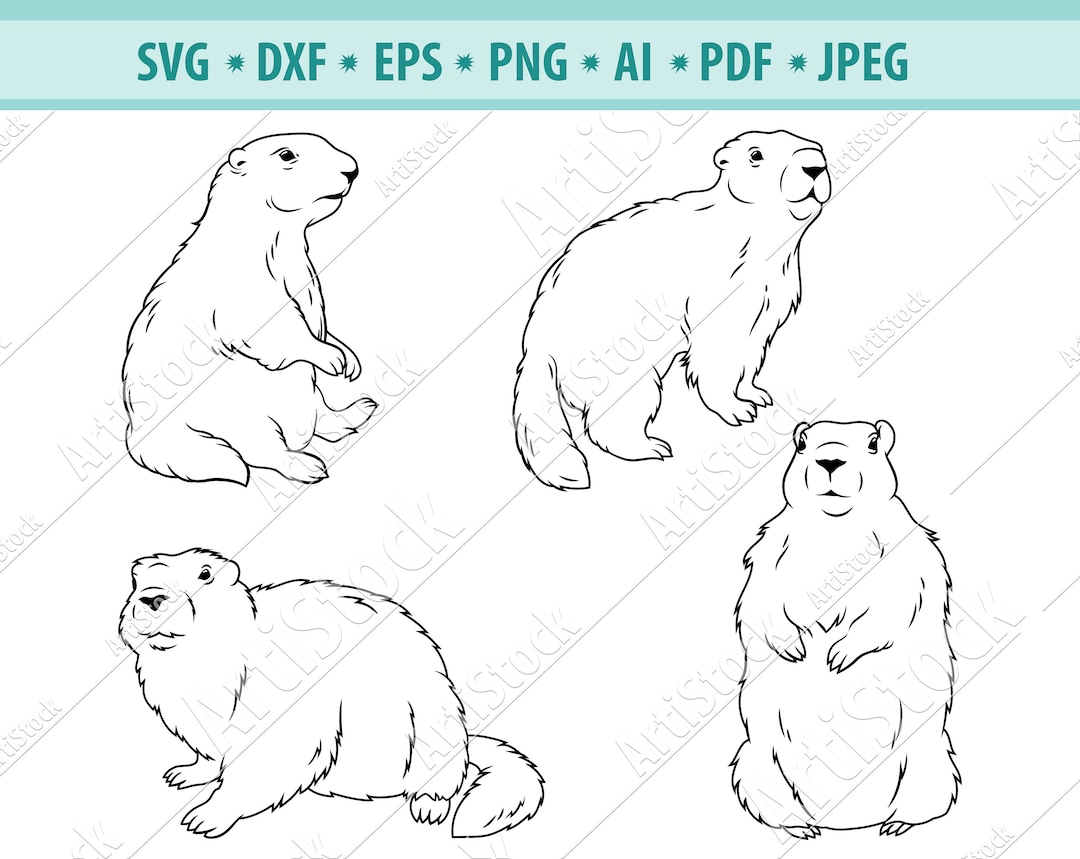 Marmot Svg File, Marmot Clipart, Forest Animals Svg, Groundhog SVG ...