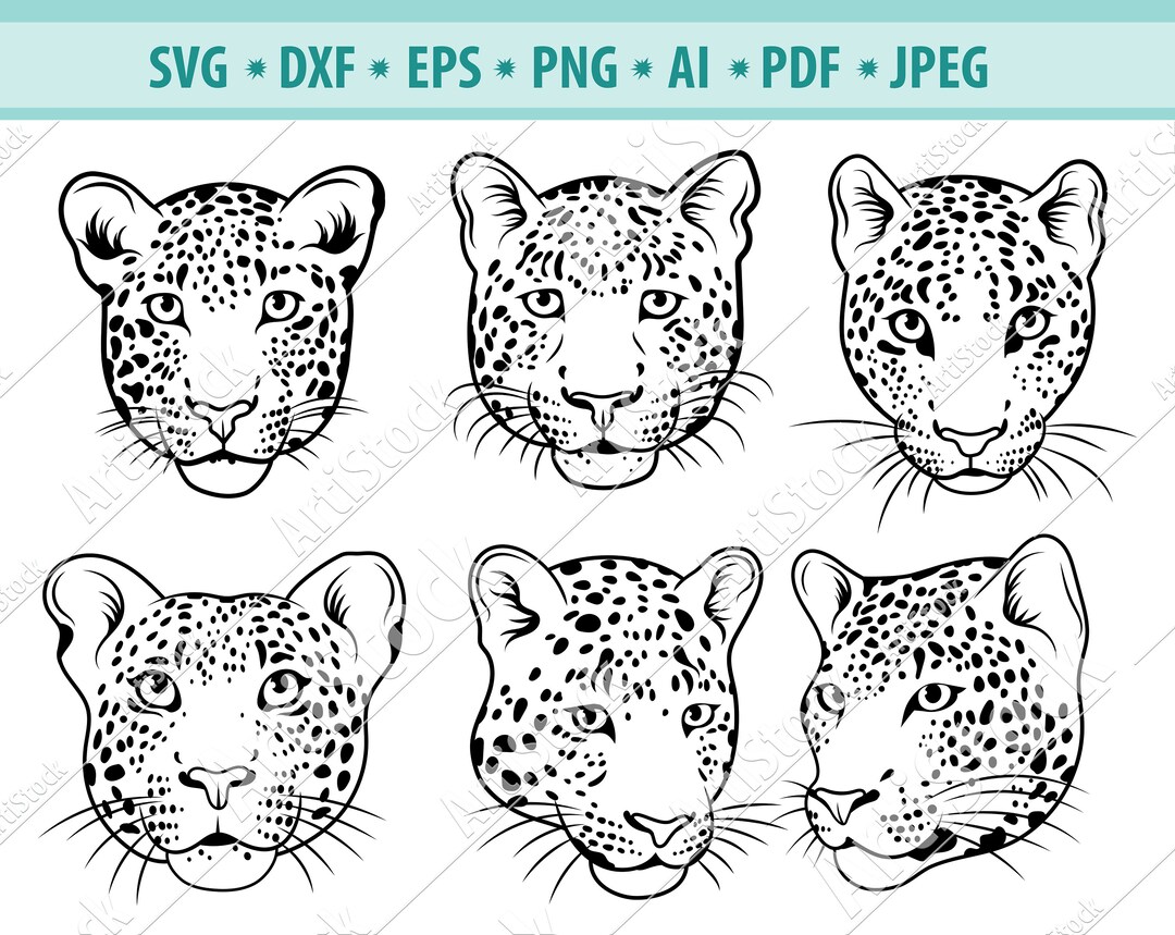Leopard Face Svg, Leopard SVG, Leopards Svg, Wild Cat Svg, Leopard ...