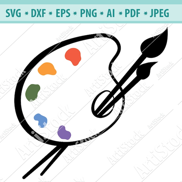 Paint Palette Svg - Etsy