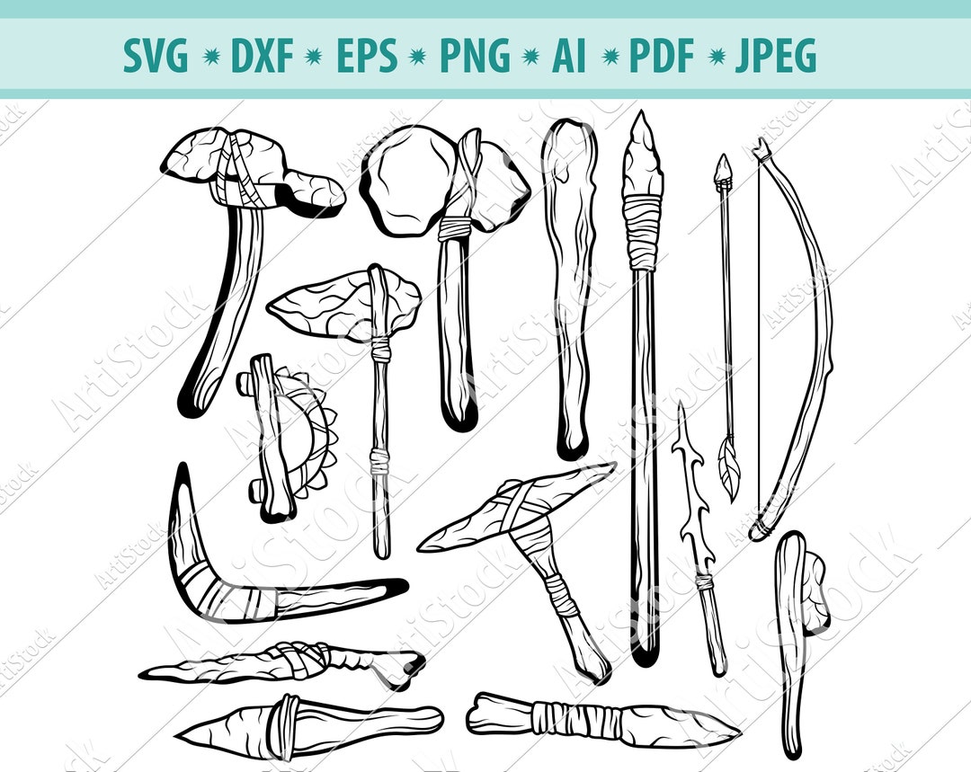 Ancient Weapon Svg File Stone Ax SVG Equipment for Hunting - Etsy