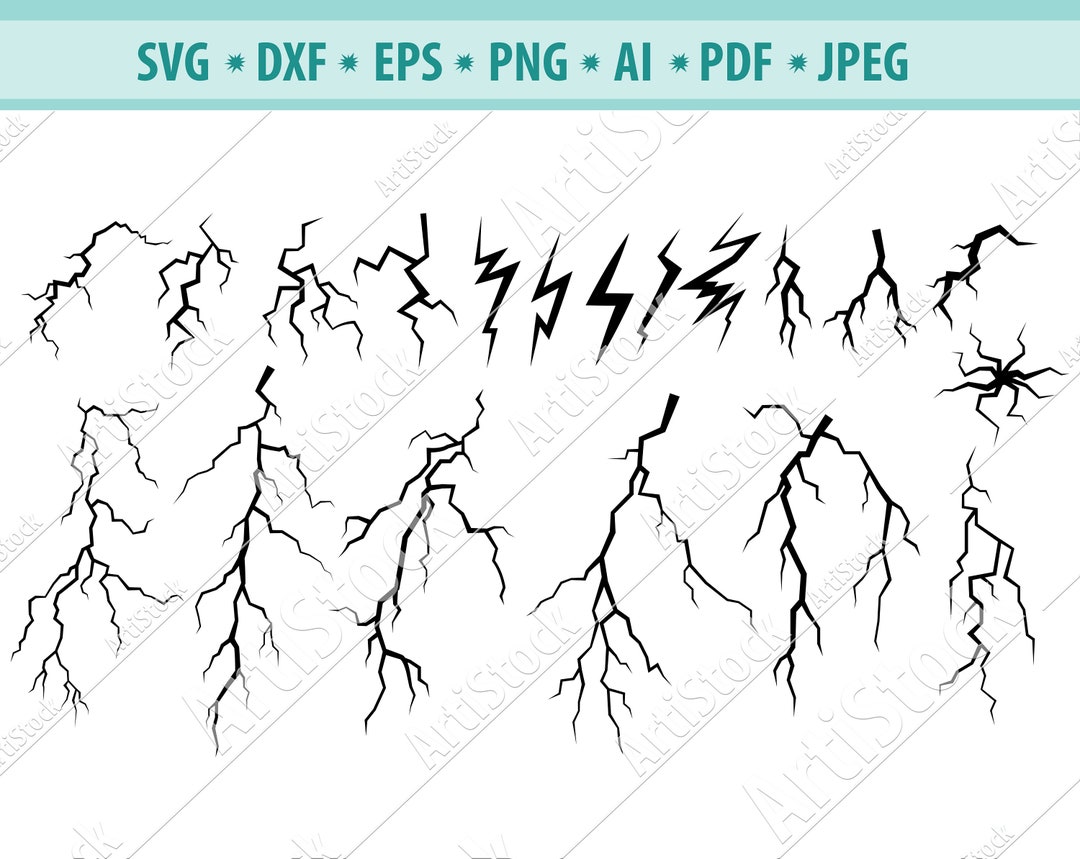 Lightning SVG, Lightning Bolt Svg, Storm Svg, Thunder Svg, Cracks Svg ...