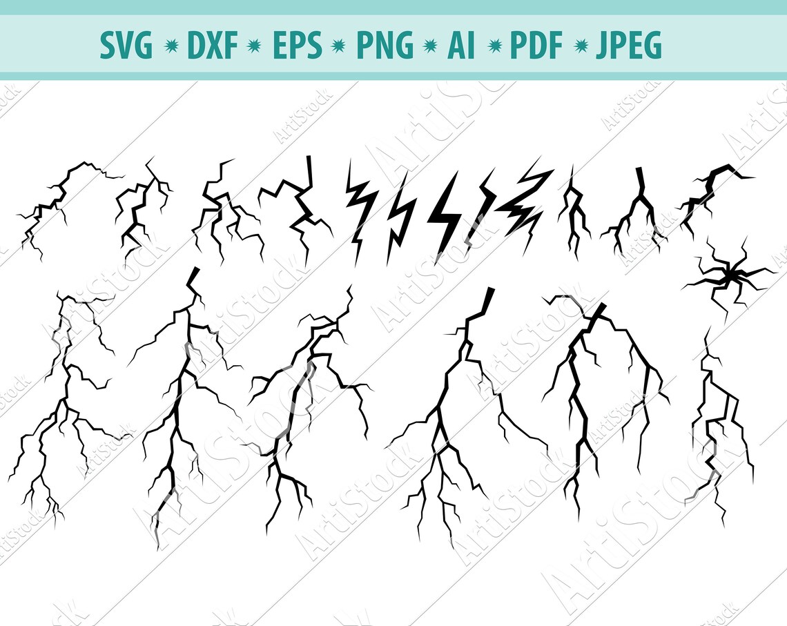Lightning SVG, Lightning Bolt Svg, Storm Svg, Thunder Svg, Cracks Svg ...