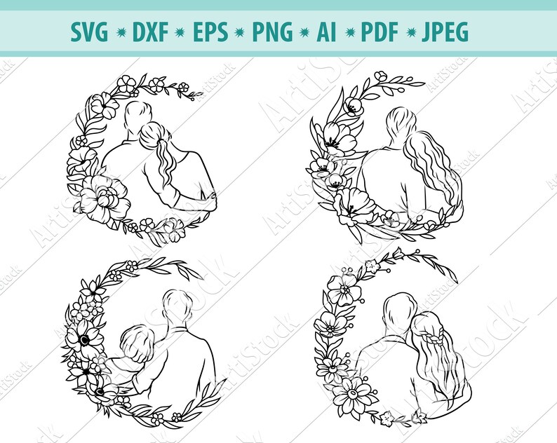 Couple Svg File Anniversary Svg Valentine Day Svg Flower - Etsy