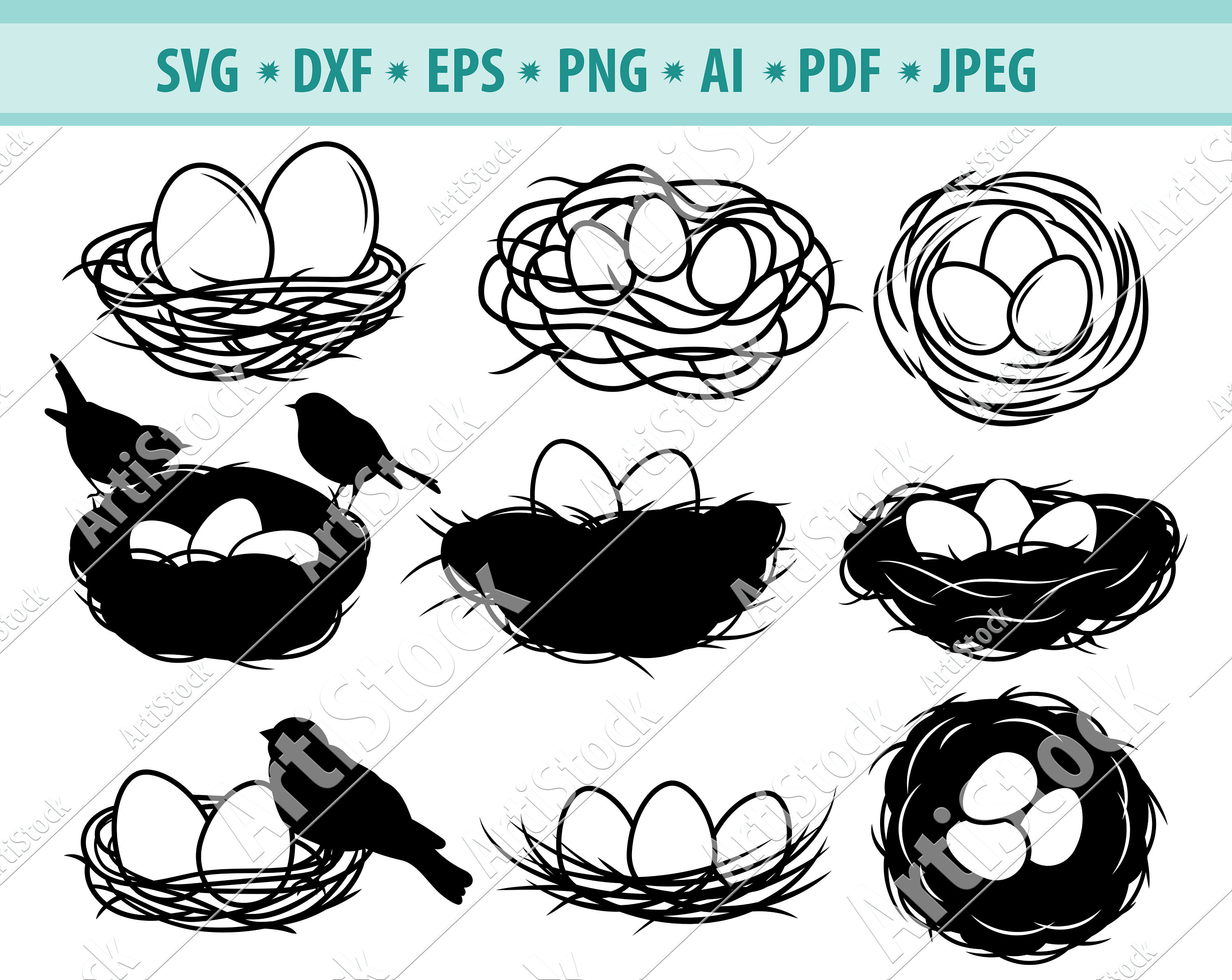 Bird Nest SVG Bird Svg Bird Nest Clipart Bird Nest Files - Etsy Canada