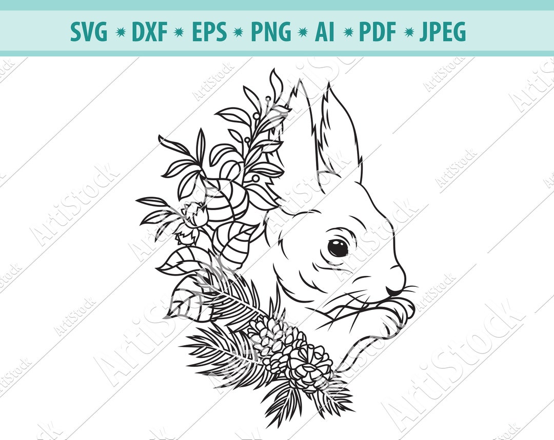 Squirrel Head Svg, Forest Squirrel Svg, Fall Wreath Svg, Squirrel With ...